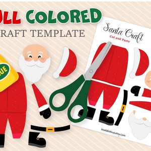 Build Santa Claus Cut Out & Glue Printable Coloring Page Christmas Kids ...