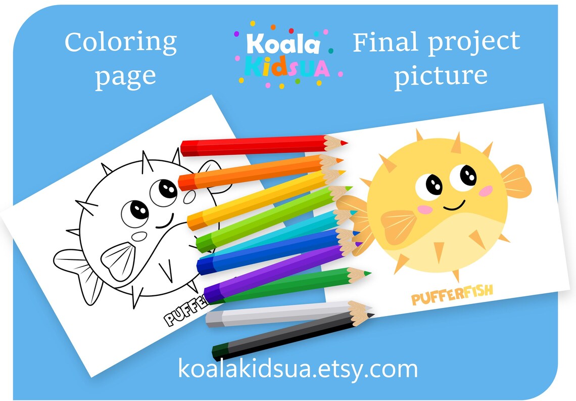 Pufferfish Craft Template Cut Out and Glue | Paper Ocean | Colouring ...