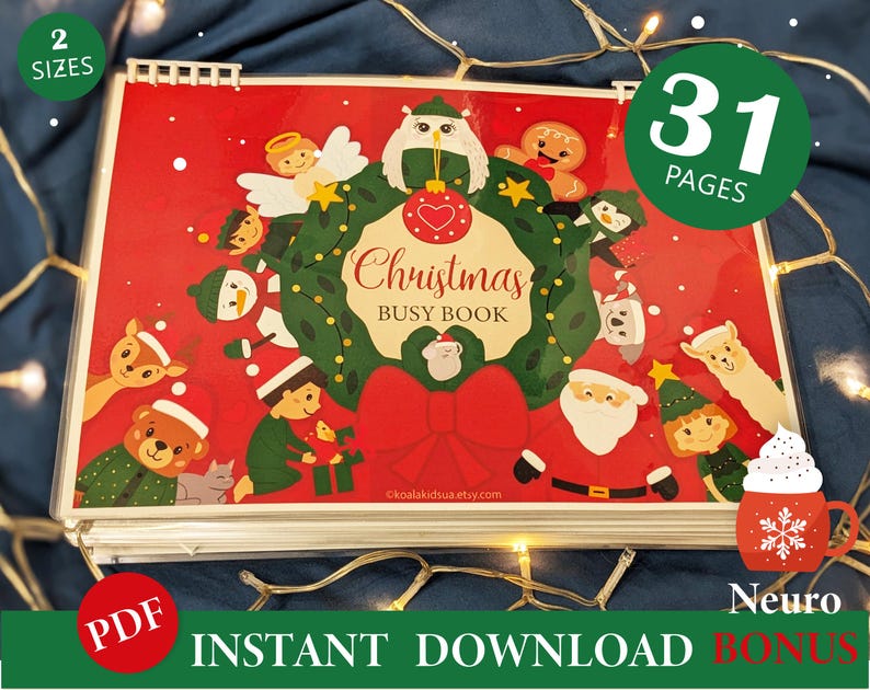 Christmas Busy Book for Kids Interactive DIY Printable | Fun Winter ...