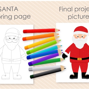 Santa Claus Paper Craft: Cut, Glue & Color (printable) - Etsy