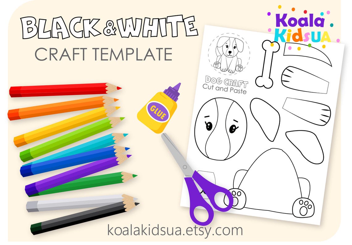 Dog Craft for Kids | Jack Russell Terrier | Pets Activities | Cut ...