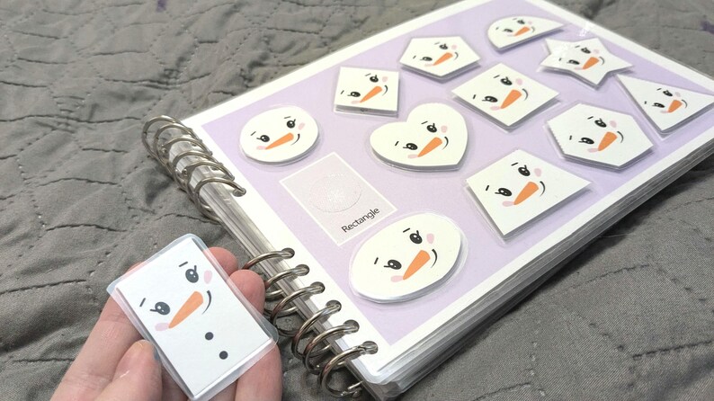 Snowman 2D Shapes Matching | Winter Busy Book Page | File Folder Games ...