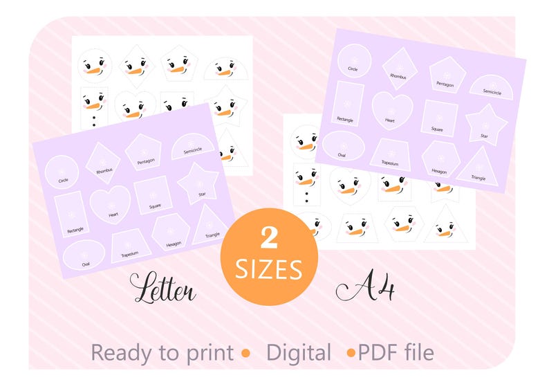 Snowman 2D Shapes Matching | Winter Busy Book Page | File Folder Games ...