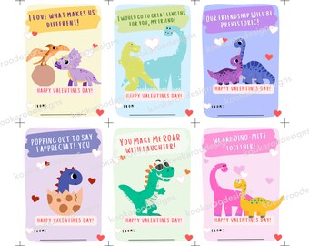 Printable Kids Valentines | Printable Dinosaur Valentines | Dinosaur ...