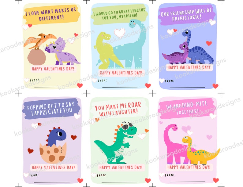 DIGITAL DOWNLOAD | Easy Print | Printable | Dino Valentine | Dinosaur ...