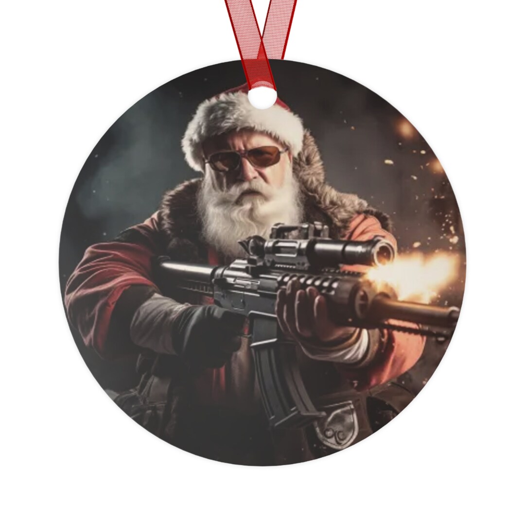 Gun-toting Santa Christmas Tree Ornament Version 4 - Etsy