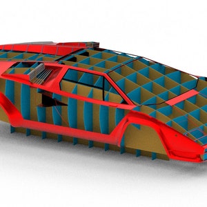 LAMBORGHINI COUNTACH LP500 S Body Buck Blueprint Plans Car Replica ...