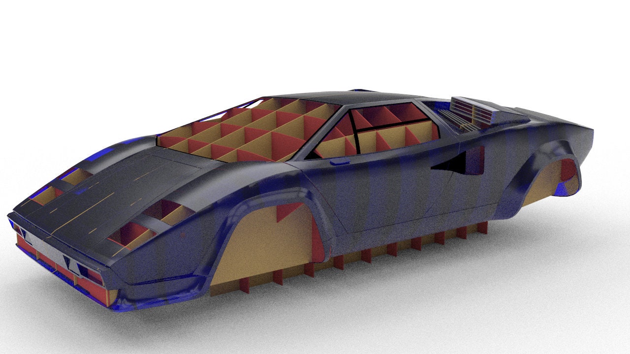 LAMBORGHINI COUNTACH LP500 S Body Buck Blueprint Plans Car Replica ...