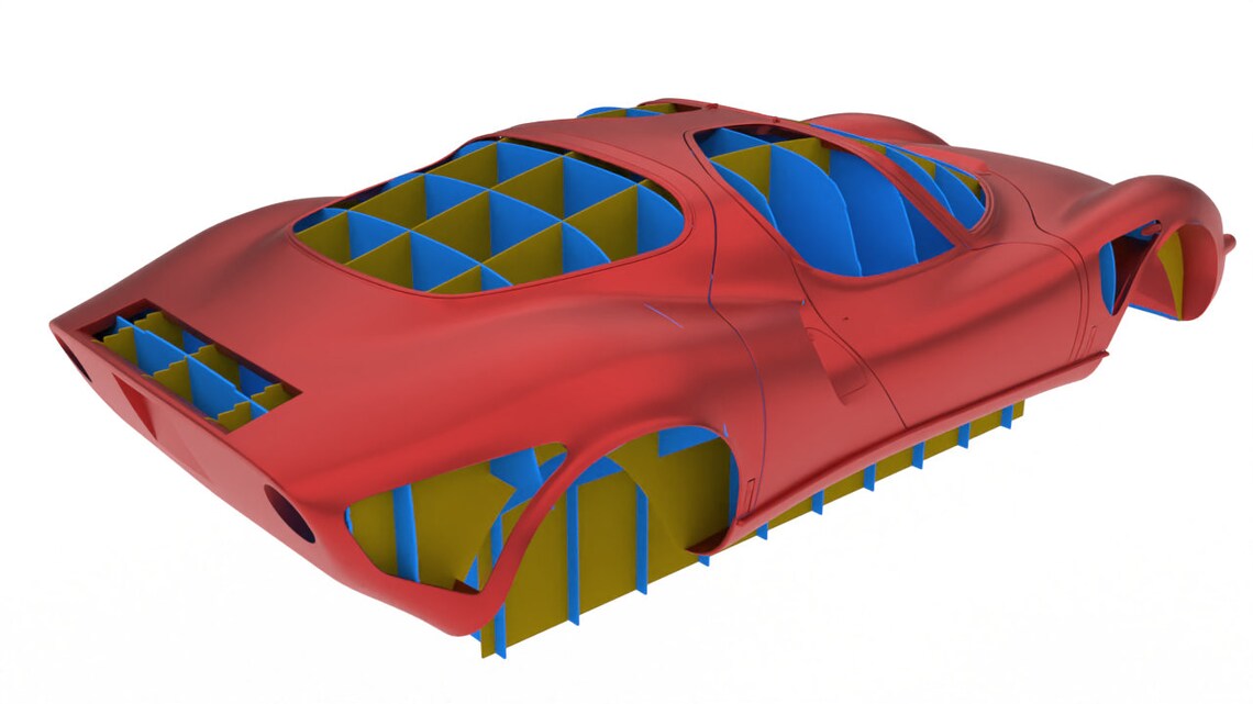 ALFA ROMEO 33 STRADALE Body Buck Blueprint Plans Car Replica Scale 1 1 ...