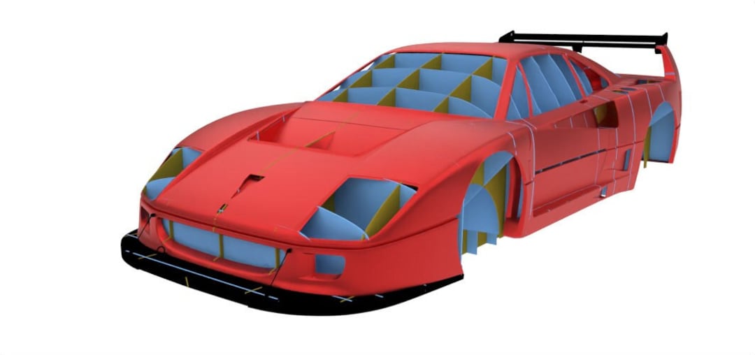 FERRARI F40 LM COMPETIZIONE corpo buck blueprint planos réplica de ...