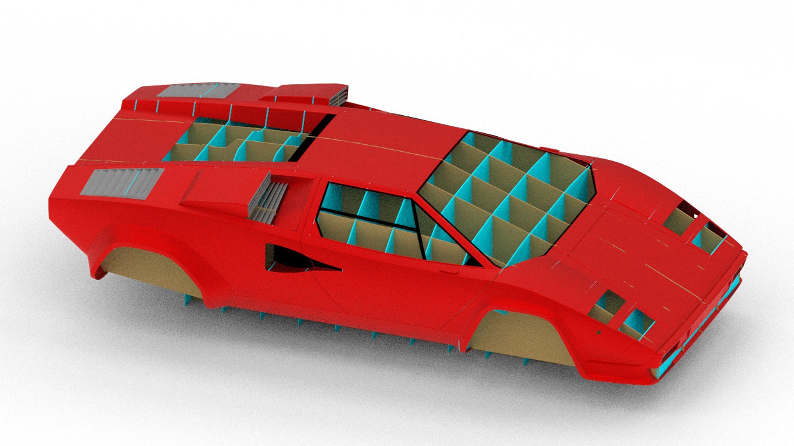 LAMBORGHINI COUNTACH LP500 S Body Buck Blueprint Plans Car Replica ...