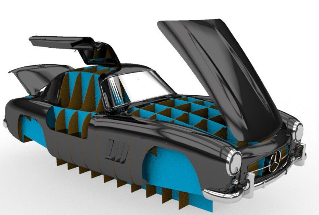 MERCEDES BENZ 300SL GULLWING Blueprint Body Bucks Scale 1 1 Replica ...