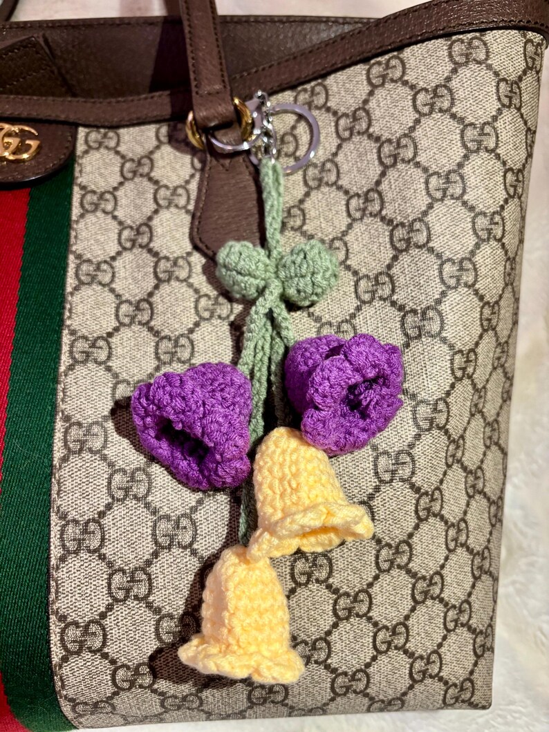 Handmade Crochet Flowers Keychain, Small Handmade Crochet Gift, Crochet ...