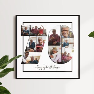 70 HAPPY BIRTHDAY Photo Collage | Canva Template | Printable ...