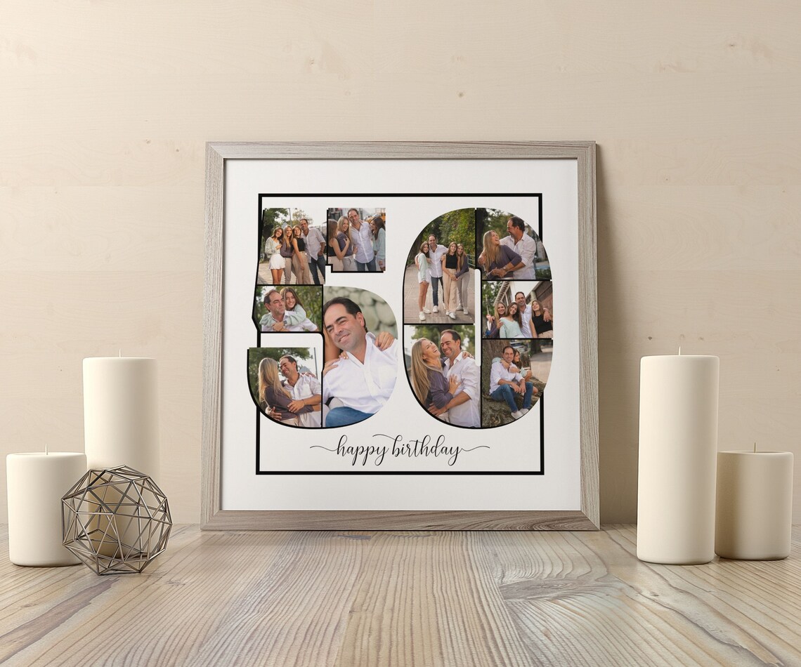 50 HAPPY BIRTHDAY Photo Collage Canva Template Printable - Etsy