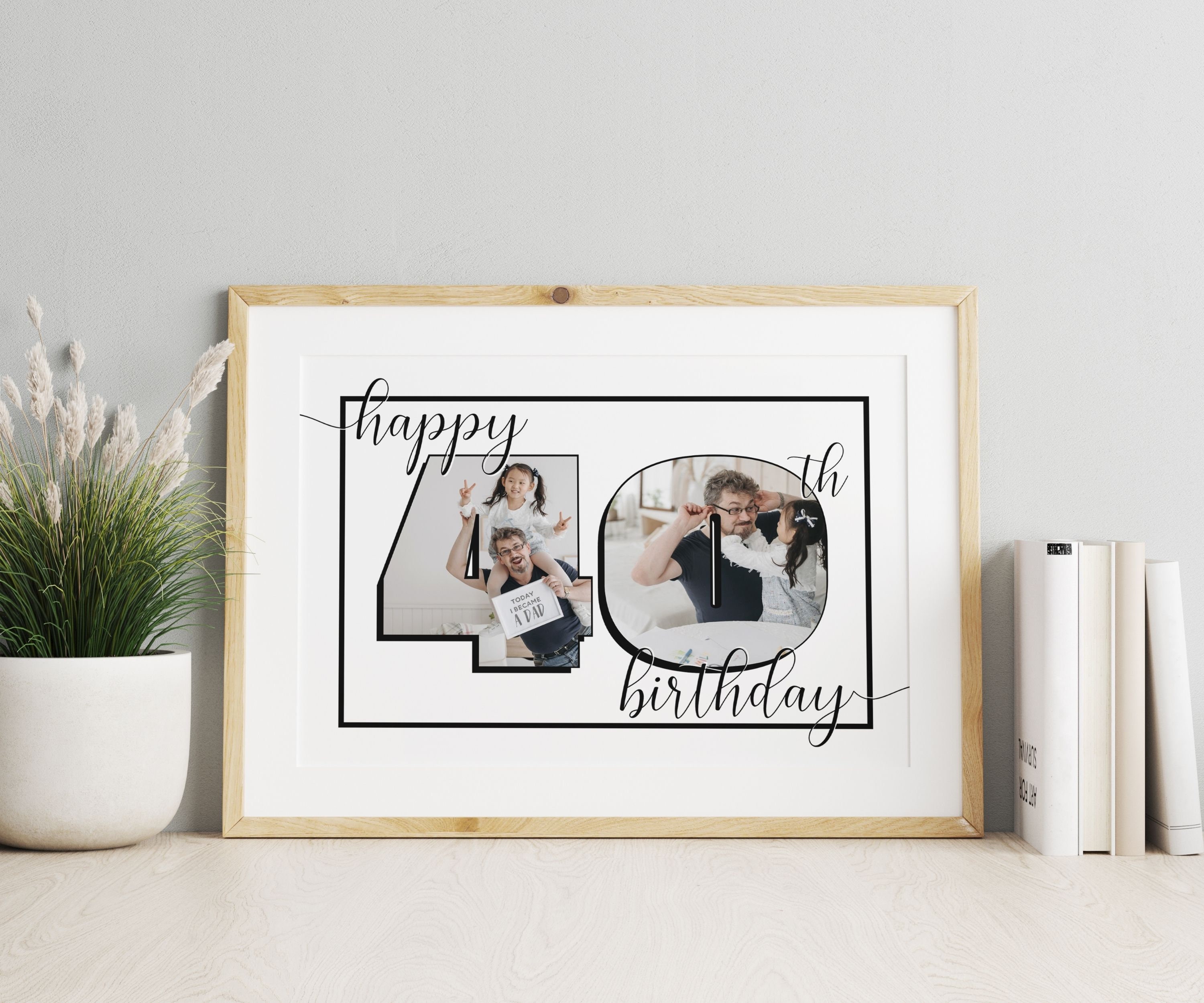 HAPPY 40TH BIRTHDAY Photo Collage | Canva Template | Printable ...