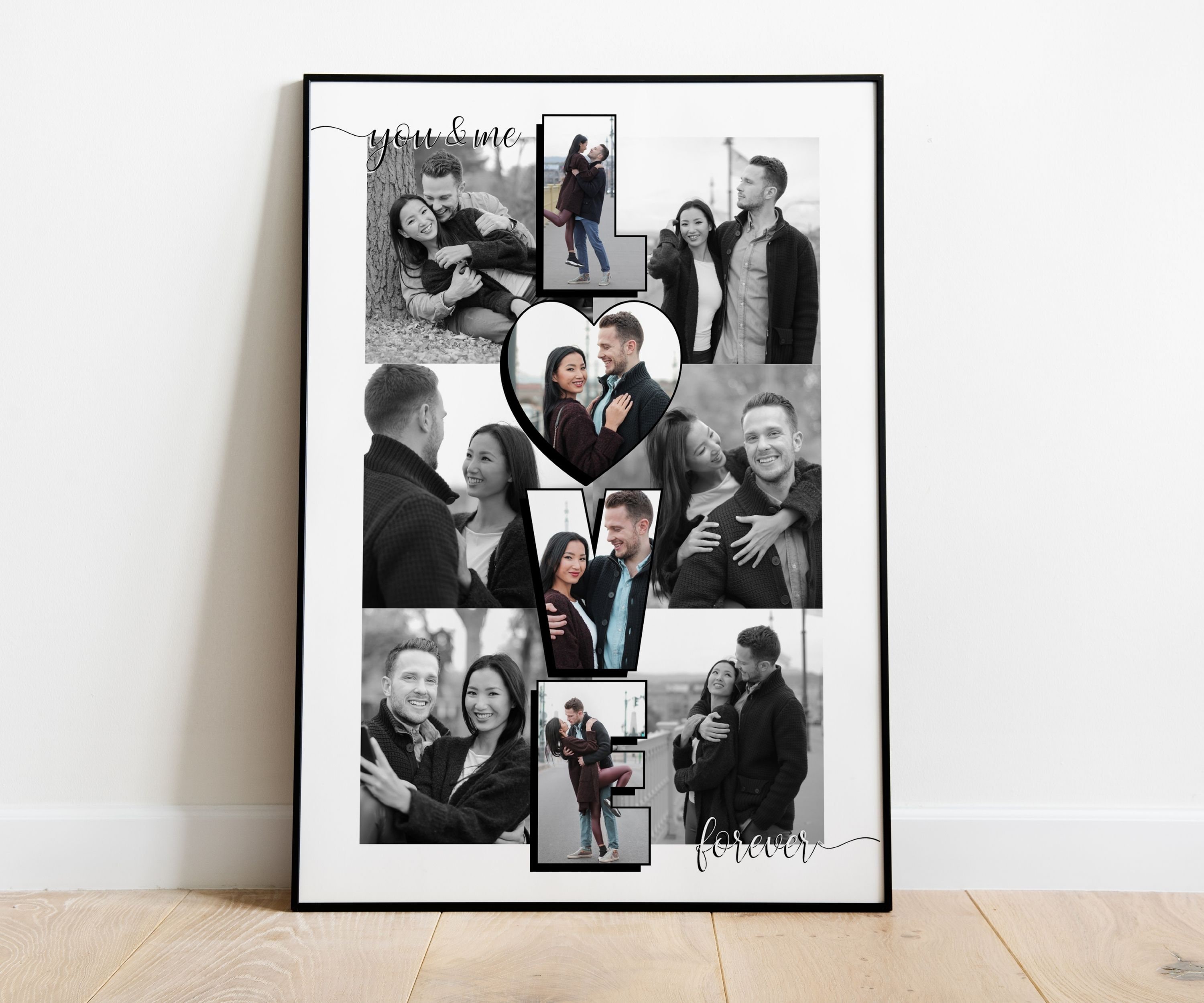 LOVE Photo Collage | Canva Template | Printable Personalized Wall Art ...