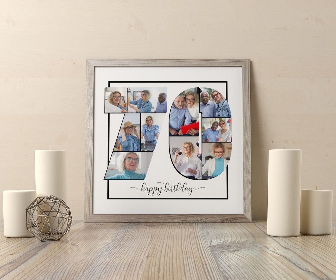 70 HAPPY BIRTHDAY Photo Collage Canva Template Printable - Etsy
