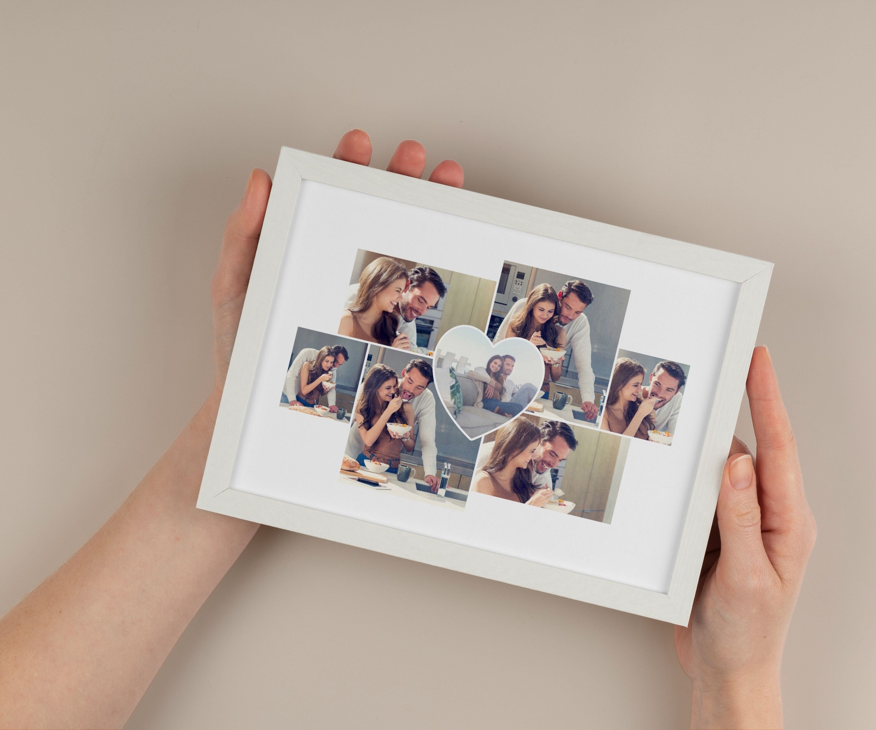 Photo Collage With HEART in the Middle | Canva Template | Printable ...