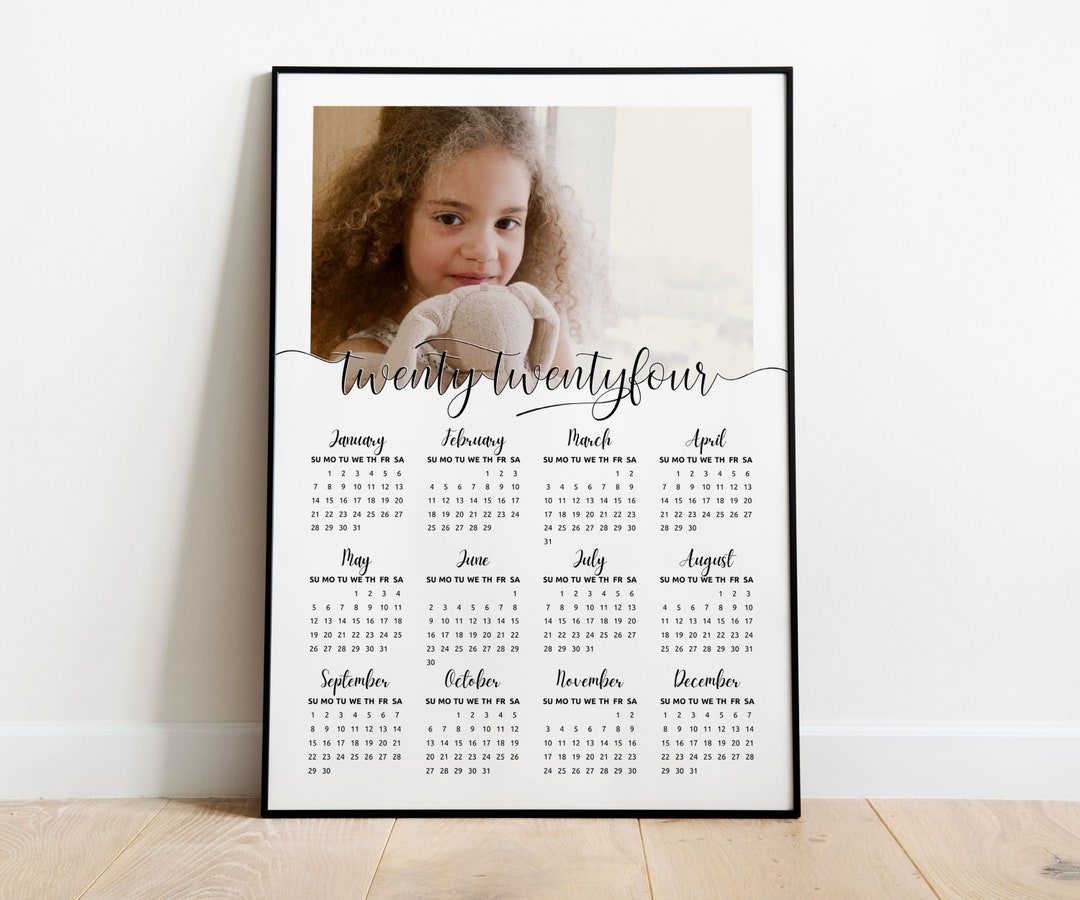 TWENTY TWENTY-FOUR Photo Calendar Canva Template Printable ...