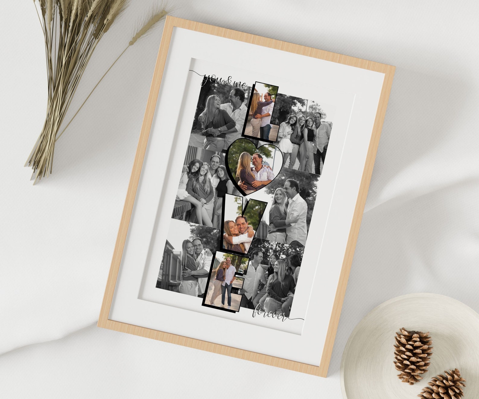 LOVE Photo Collage | Canva Template | Printable Personalized Wall Art ...