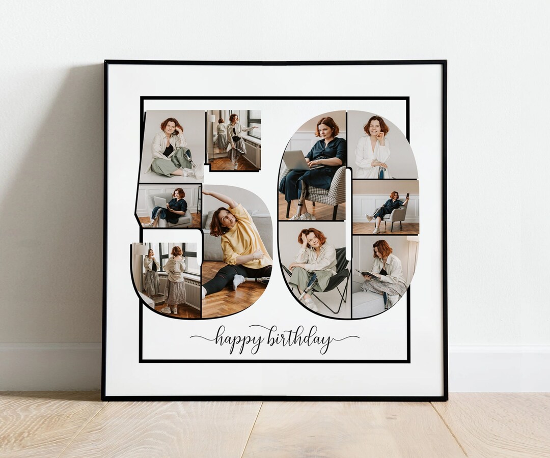 50 HAPPY BIRTHDAY Photo Collage | Canva Template | Printable ...