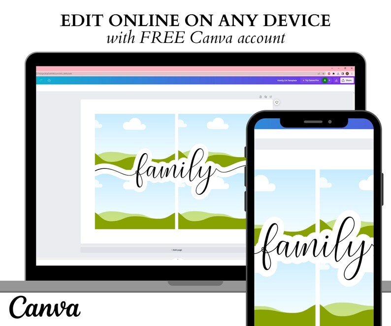 FAMILY Photo Collage | Canva Template | Printable Personalized Wall Art ...