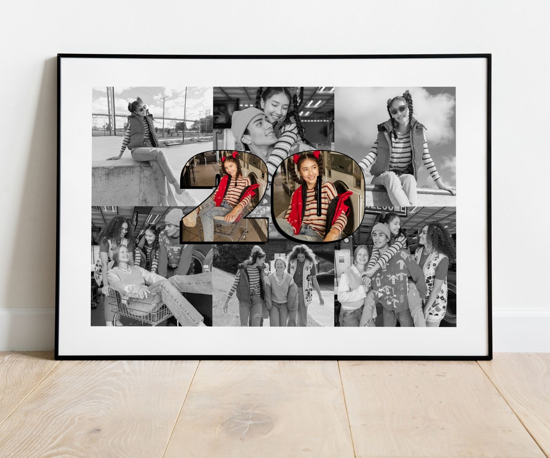 20 Photo Collage | Canva Template | Printable Personalized Wall Art ...
