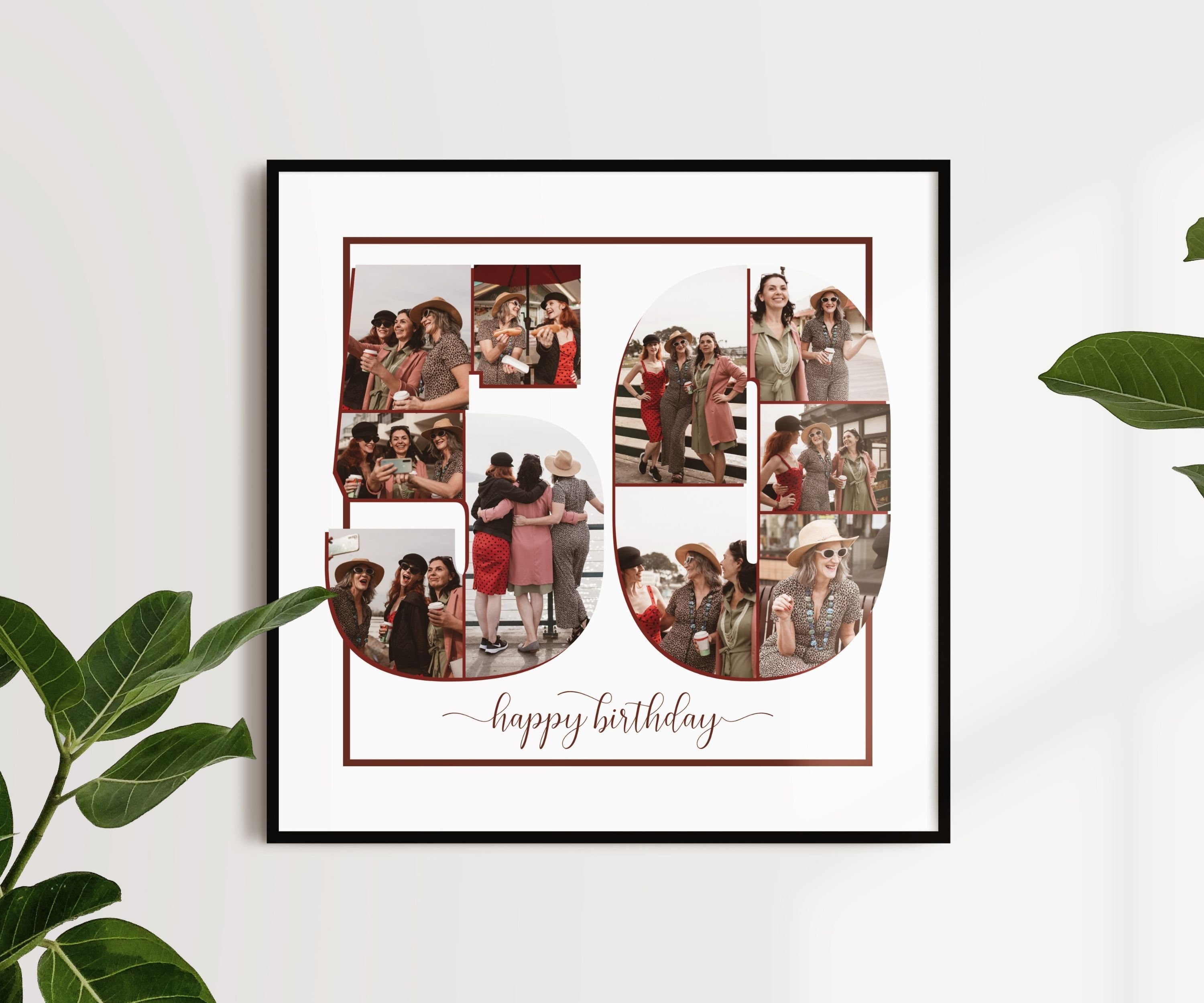 50 HAPPY BIRTHDAY Photo Collage Canva Template Printable - Etsy