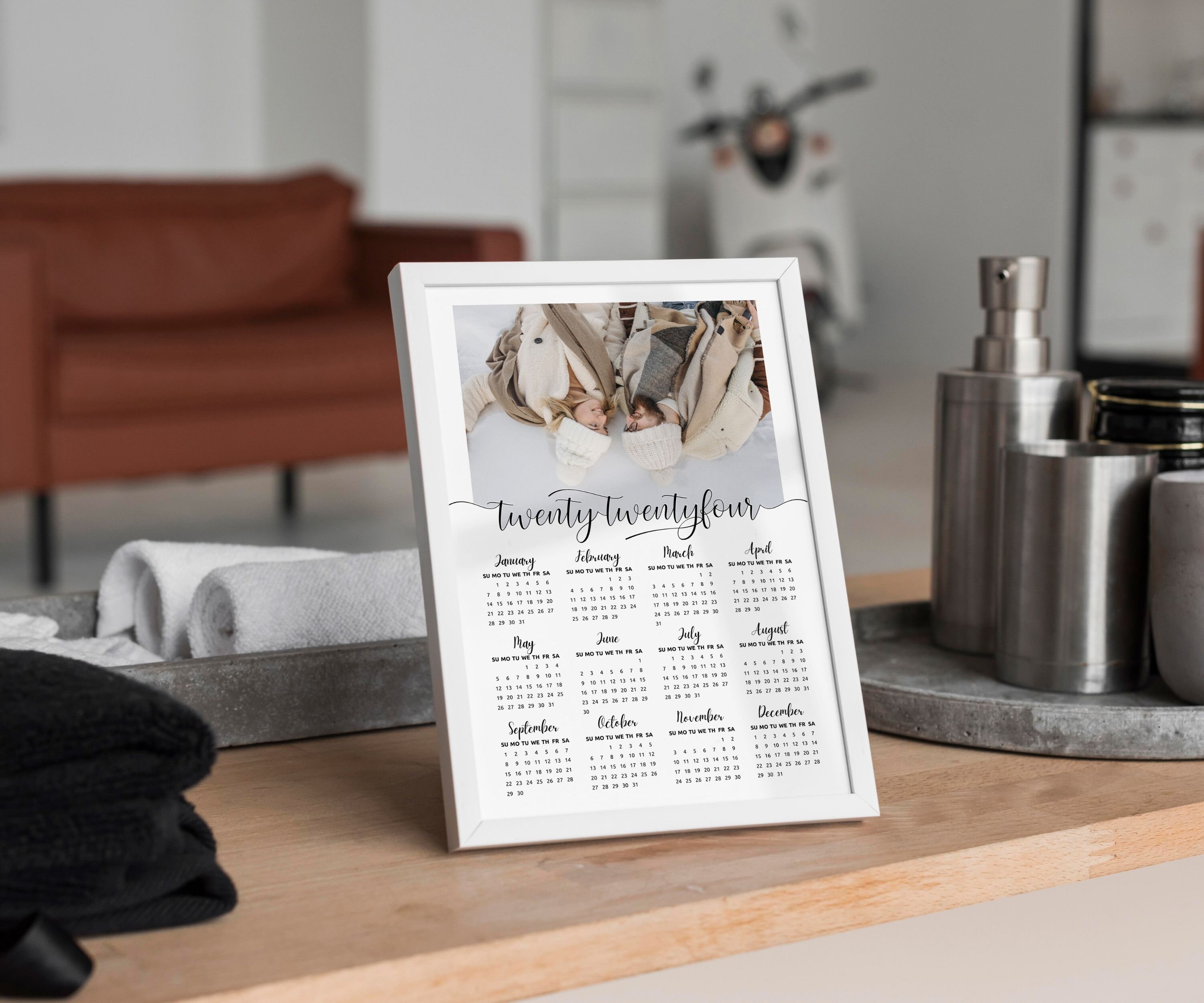 TWENTY TWENTY-FOUR Photo Calendar Canva Template Printable ...