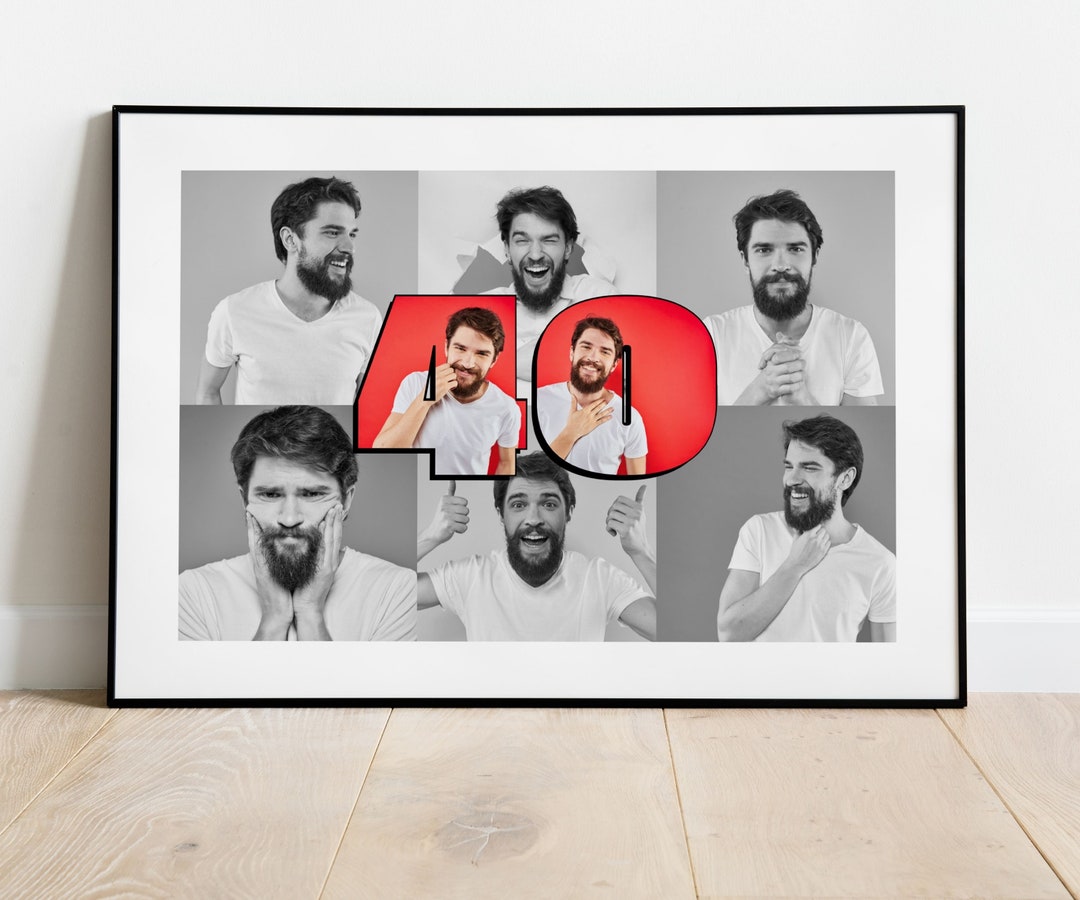 40 Photo Collage | Canva Template | Printable Personalized Wall Art ...