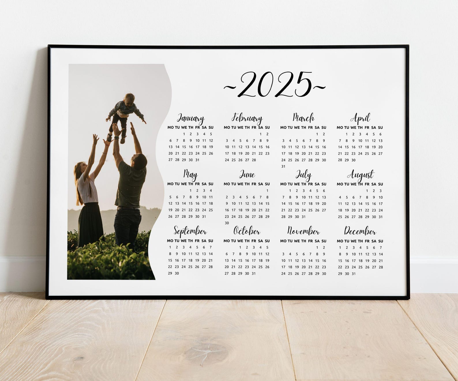 2025 Photo Calendar | Canva Template | Printable Personalized Wall Art ...
