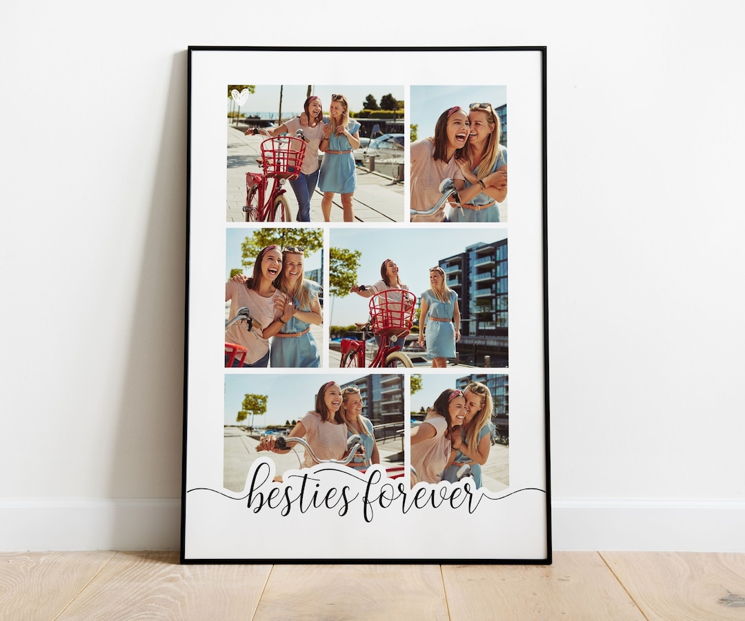 BESTIES FOREVER Photo Collage Canva Template Printable Personalized ...