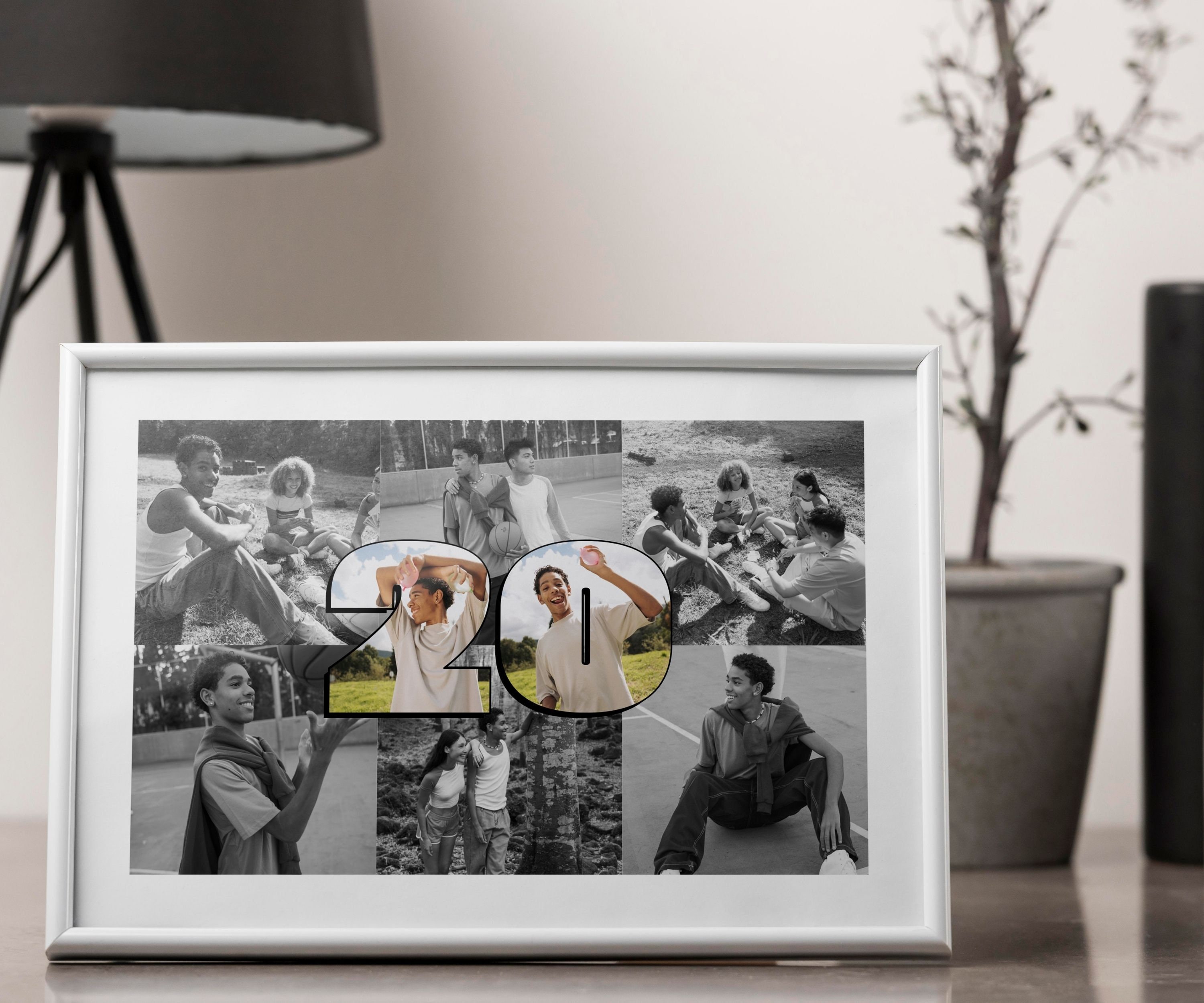 20 Photo Collage | Canva Template | Printable Personalized Wall Art ...