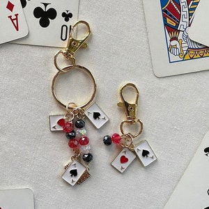 Handmade Miniature Poker Playing Card Keychain, Custom Ace of Hearts ...