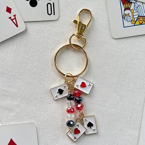 Handmade Miniature Poker Playing Card Keychain, Custom Ace of Hearts ...