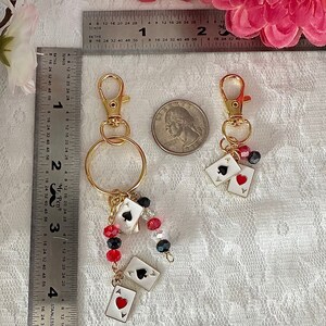 Handmade Miniature Poker Playing Card Keychain, Custom Ace of Hearts ...