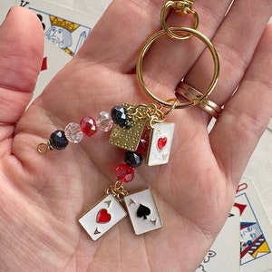Handmade Miniature Poker Playing Card Keychain, Custom Ace of Hearts ...