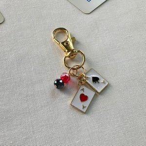 Handmade Miniature Poker Playing Card Keychain, Custom Ace of Hearts ...