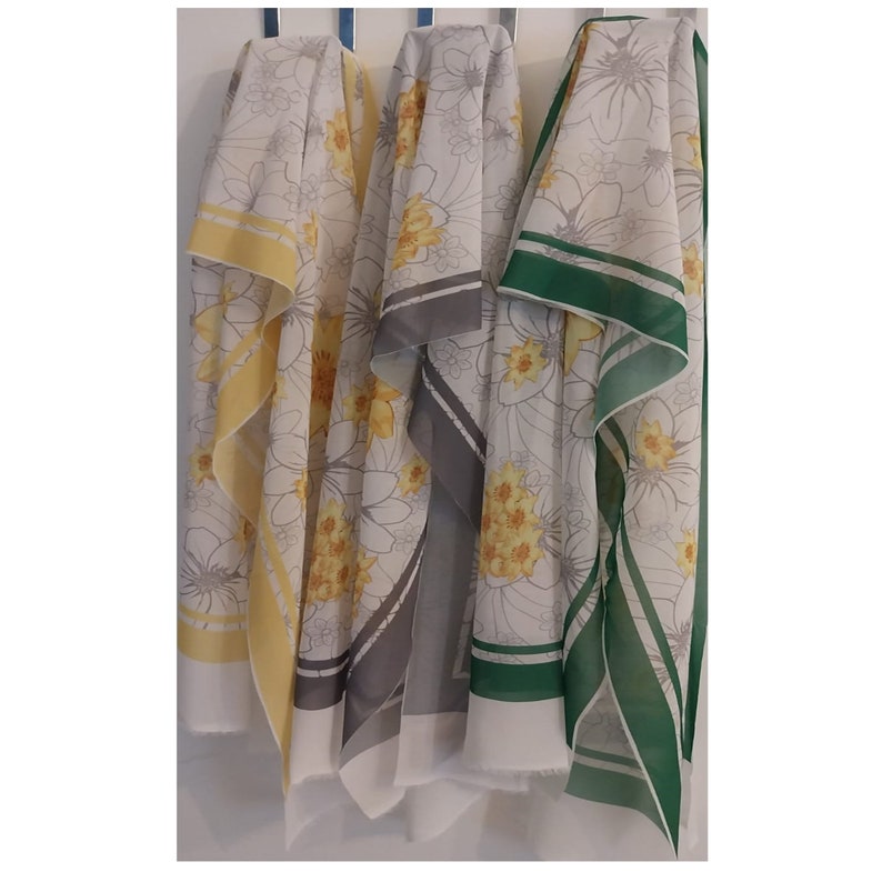 Adey Abeba Flowers Scarf Rectangle Lightweight Flora Gift - Etsy UK