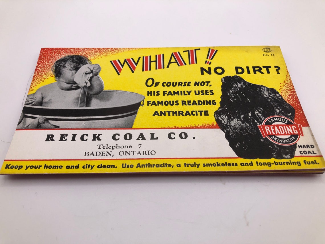 1930s Advertising Blotter for "famous Reading Anthracite" Coal ...