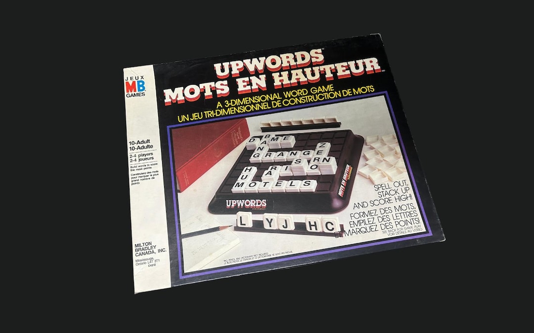 UPWORDS Board Game 1984 Edition | Milton Bradley Canada | 3D Word ...