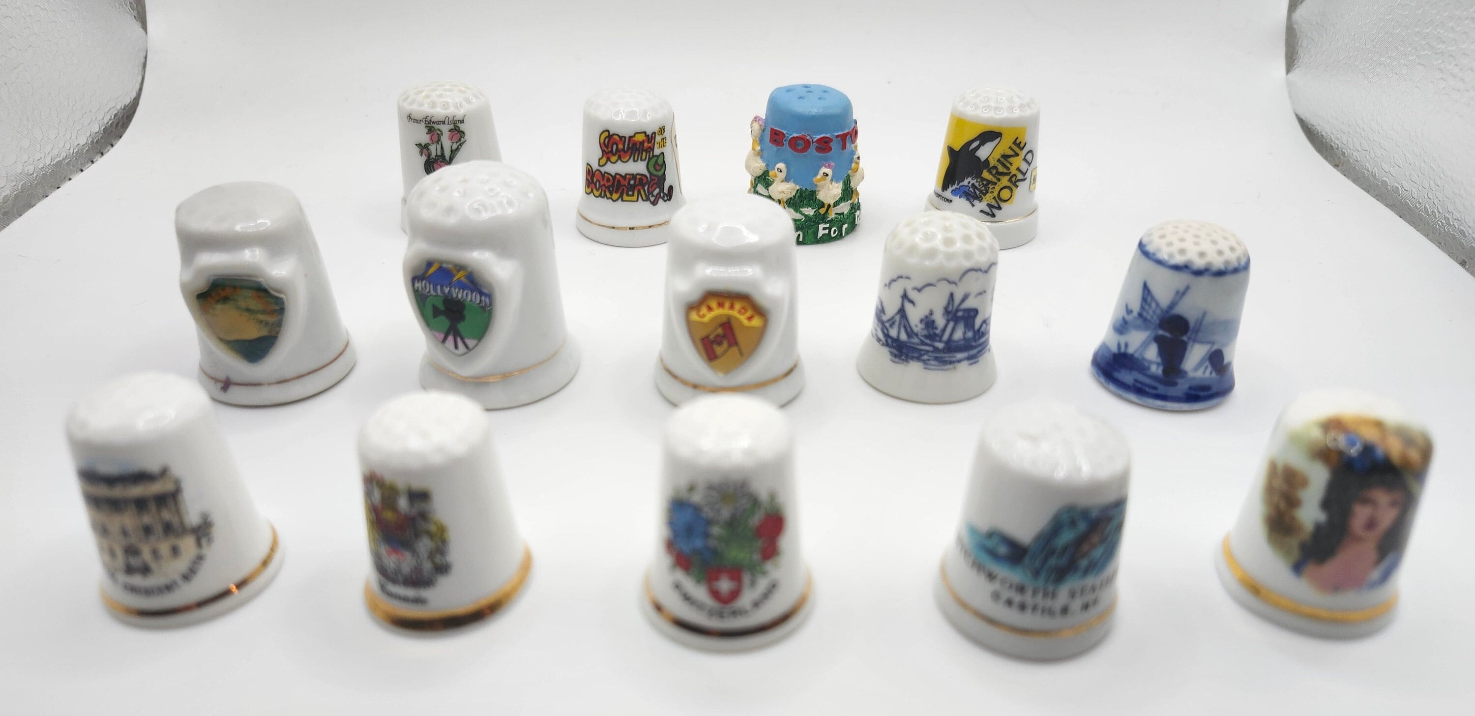 14 Vintage Collectible Souvenir Thimbles Collectible Souvenir 3 Are ...