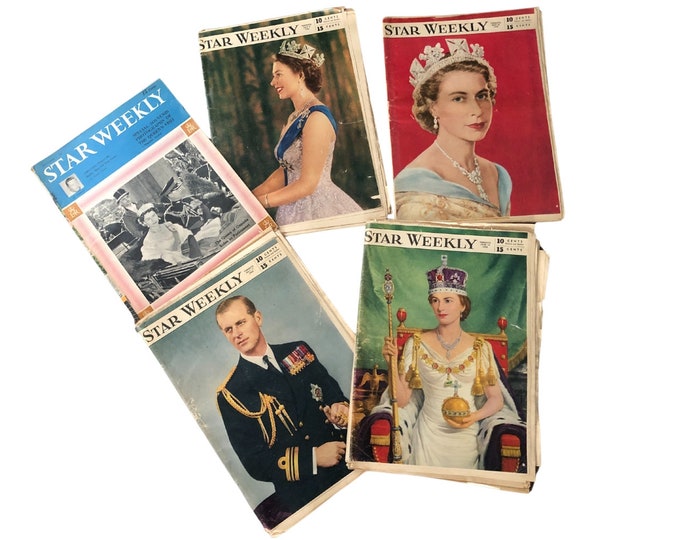 1950s Star Weekly Magazines QUEEN ELIZABETH CORONATION I Lot of 5 I ...