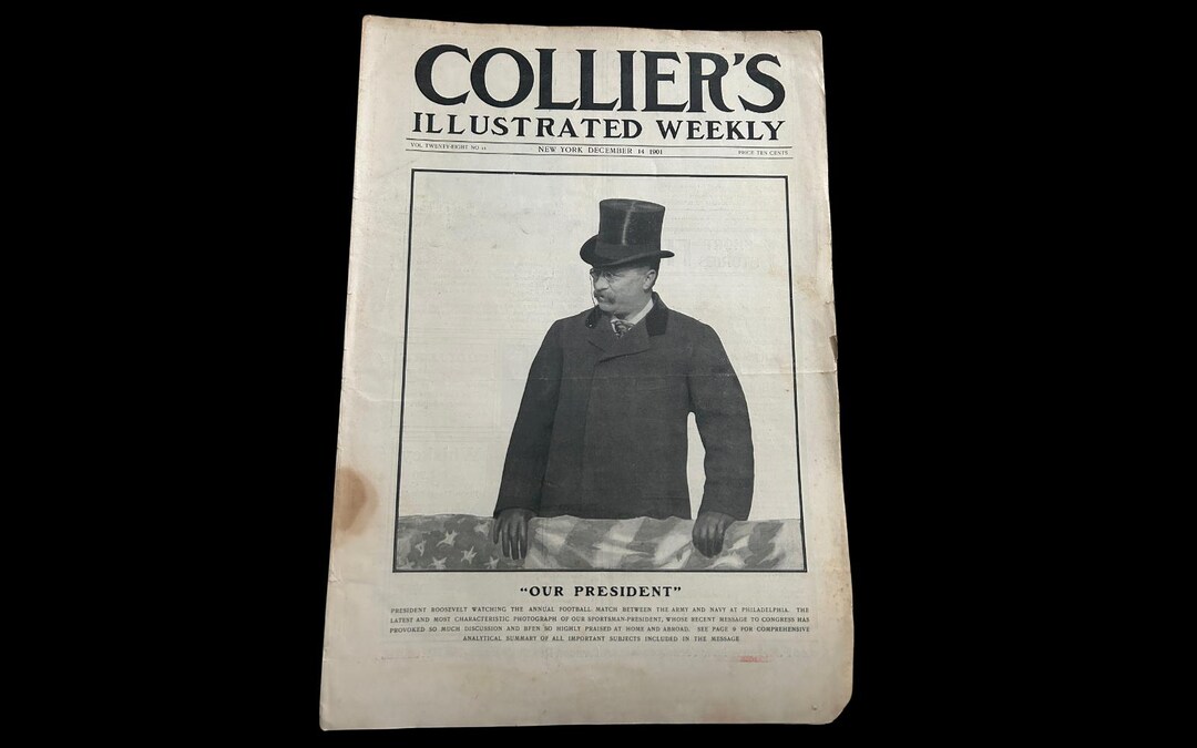 1901 COLLIER'S ILLUSTRATED WEEKLY Magazine | Cover: President Theodore ...