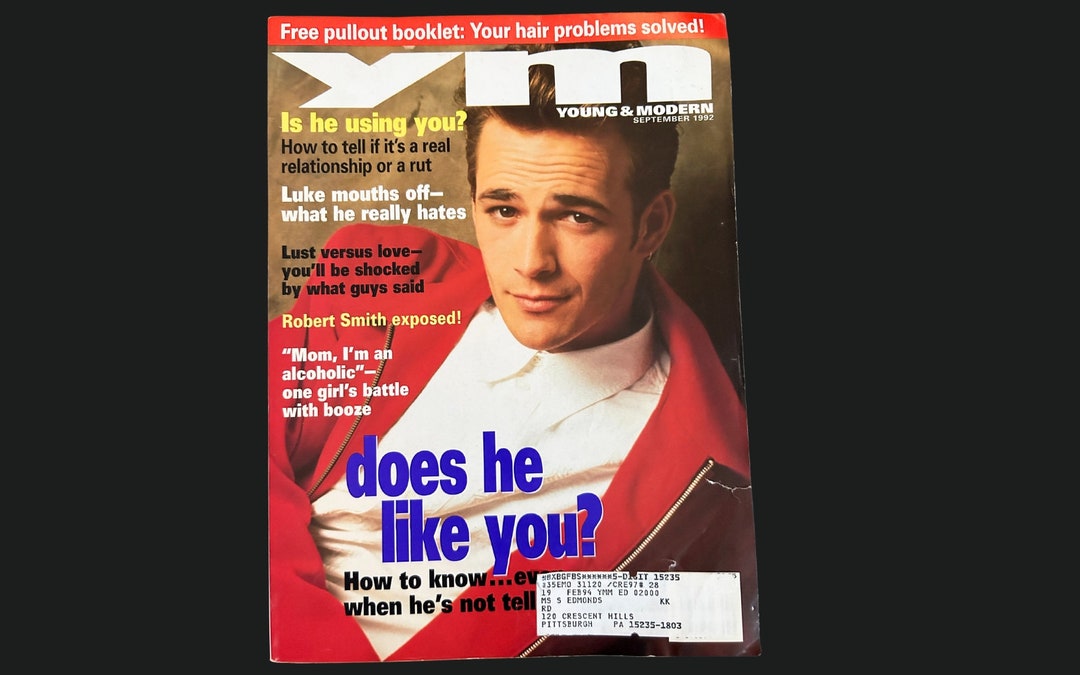1992 YM Magazine | Cover: Luke Perry | September 1992 | Tori Spelling ...