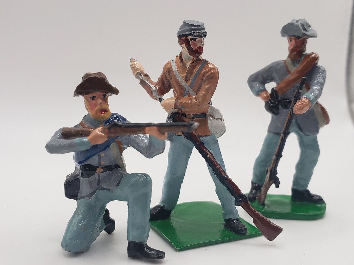 Set of 10 American Civil War Lead Model Soldier Set Confederate Army ...