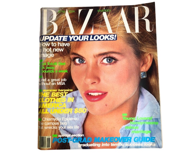 1985 HARPERS BAZAAR Magazine I Kim Alexis Cover I Harper's Bazaar ...