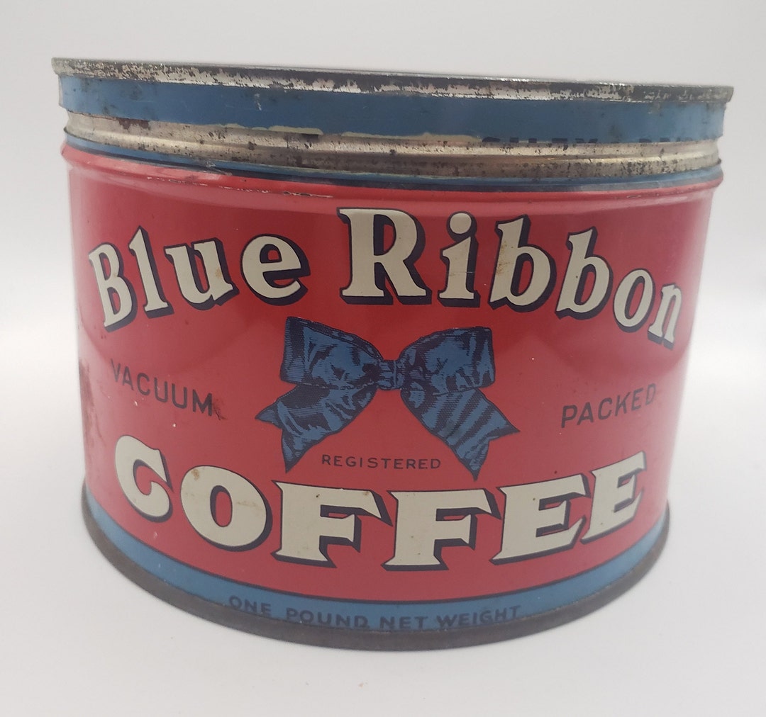 Vintage 1960’s Blue Ribbon Coffee Tin Made in Canada Vintage ...
