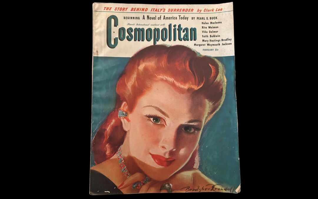 1944 COSMOPOLITAN Magazine | Cover by Bradshaw Crandell | February 1944 ...
